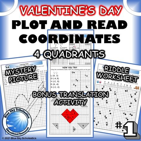 Plotting And Reading Coordinates In All 4 Quadrants Valentines Day Activities Valentines