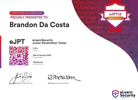 Brandon Da Costa On Linkedin Cybersecurity Ethicalhacking Infosec Elearnsecurity