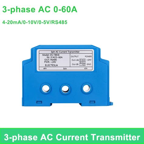 Three Phase Perforated Current Transmitter 3 Phase Current Sensors Ac 10a 30a 60a Detection Of