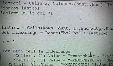 Lastrow Cellsrowscount7endxluprow
