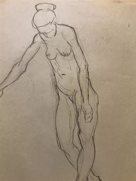 VERY BEAUTIFUL EXPRESSIONIST Drawing Pencil Women Nude Erotic 1950 100 06 PicClick UK