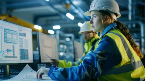 Engineers Collaborating In Control Room Premium Ai Generated Image