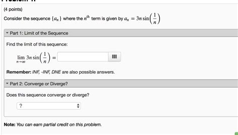 Solved 4 Points Consider The Sequence {an } Where The Nth