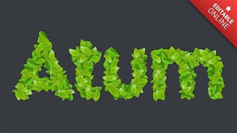 Atum Green Leaf Text Effect Generator
