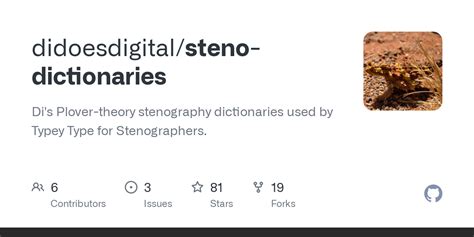 Github Didoesdigitalsteno Dictionaries Dis Plover Theory Stenography Dictionaries Used By