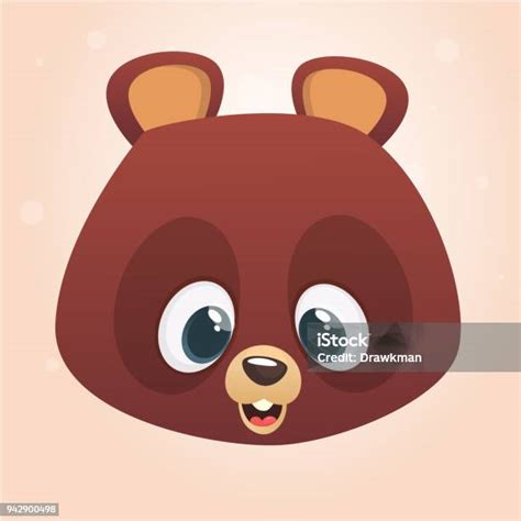 귀여운 만화 곰 머리 아이콘입니다 벡터 일러스트 레이 션 절연 갈색에 대한 스톡 벡터 아트 및 기타 이미지 갈색 곰 곰