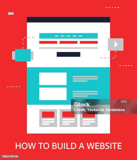 벡터 구축 하거나 웹 사이트 또는 방문 페이지를 구성 하는 방법에 대 한 개념 그림 다채로운 프로토타입 기하학적 요소와 방문 페이지 서식 파일에 대 한 그림 0명에 대한