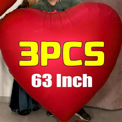 Красные большие воздушные шары из алюминиевой фольги 63 дюйма воздушные шары в форме сердца