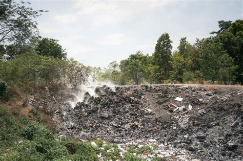 Garbage Fire Burning In Landfill Effects To Environmental Stock Image Image Of Dumps City