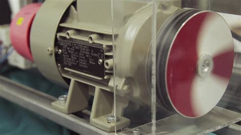Electric Motor For Rotational Motion Transmission Part Of Plant Machinery Fast Spinning