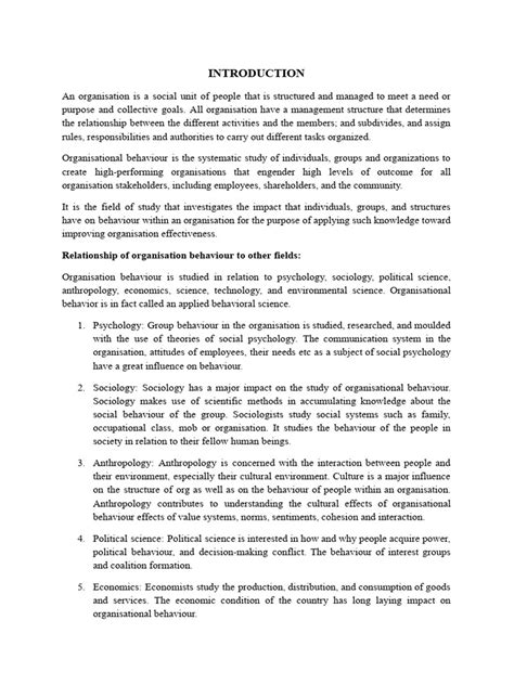 Introduction To Ob | PDF | Organizational Behavior | Behavior