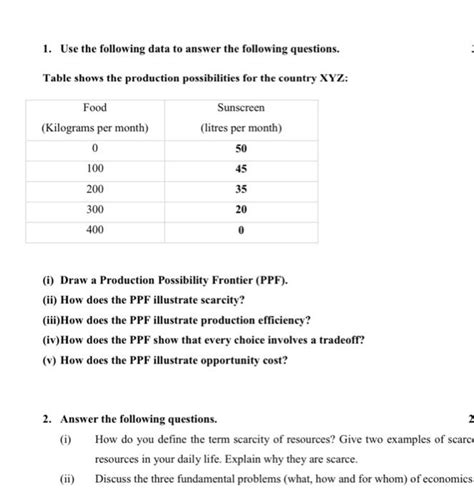 solved 1 use the following data to answer the following