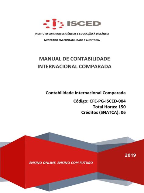 Manual De Contabilidade Internacional Comparada Pdf Contabilidade Pedagogia