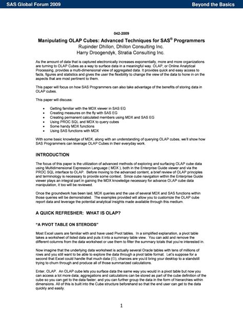 Fillable Online Creating An Info Map With OLAP As Source SAS Support Fax Email Print