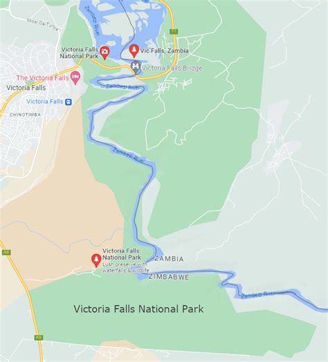 Victoria Falls Zambia Map