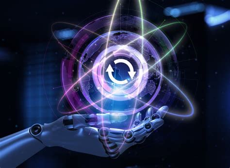 Update System Software New Version Upgrade Download Robot Hand Pressing Button On Screen 3d