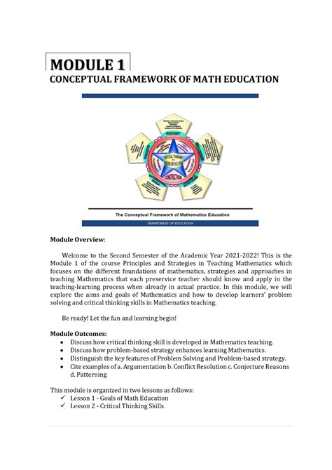 M3214 Module 1 Mathematics Education Major In Applied Math Lecture