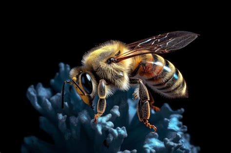 Premium Photo A Bee On A Black Background With A Black Background