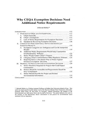 Fillable Online Why CEQA Exemption Decisions Need Additional Notice Environs Fax Email