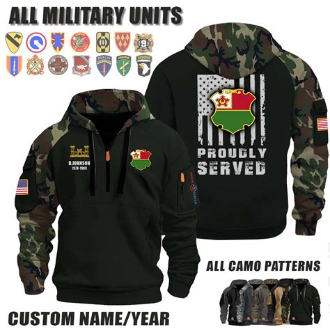 13th En Bn 13th Engineer Battalioncamo Halfzip Hoodie Proudly Served