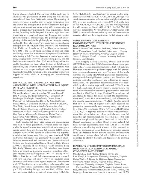 Pdf Older Primary Care Patients Engagement With Steadi Fall