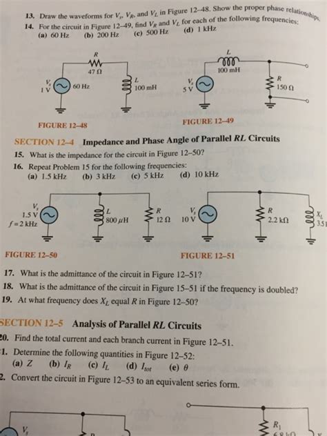 Solved Draw The Waveforms For V S V R And V L In Figure Chegg Com