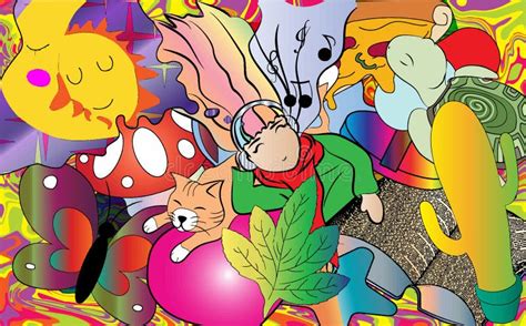 Flower Girl Psychedelic Stock Illustrations 754 Flower Girl