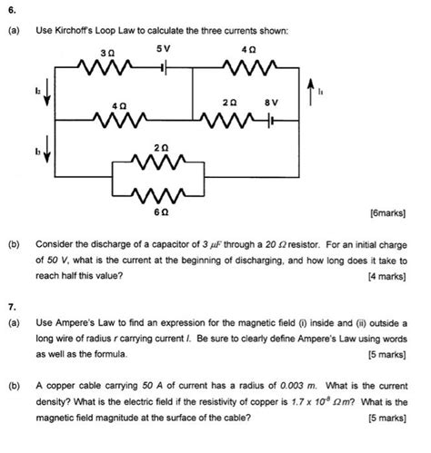 Solved A Use Kirchoff S Loop Law To Calculate The Three Chegg