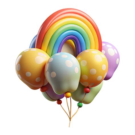 Dramatic Modern Birthday Party Balloons Cutout With Rainbow Colors