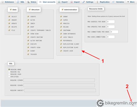 Phpmyadmin Database Creation And User Privileges Bikegremlin Io
