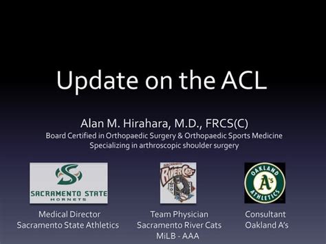 Revision Acl Reconstruction A Case Presentation And Literature Review Pptx