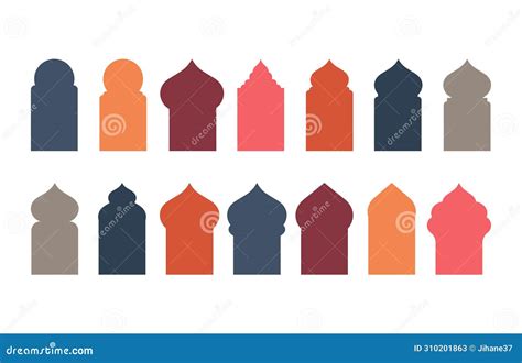 Set Of Islamic Windows Ornamental Arabic Windows Traditional Islamic