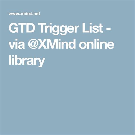GTD Trigger List Via XMind Online Library Online Library Gtd List