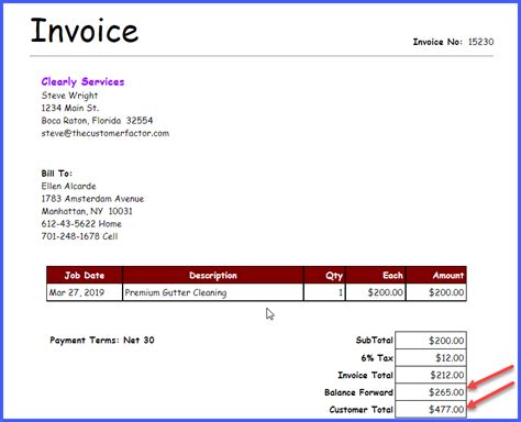 Balance Forwardtotal Owed On Invoices The Customer Factor Knowledge Base