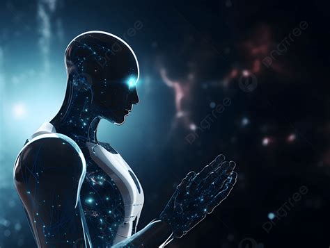 Artificial Intelligence Robot Data Connection Network Advertising Background Robot Artificial