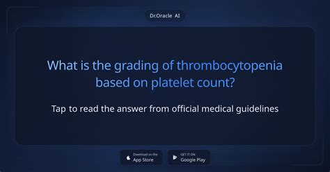What Is The Grading Of Thrombocytopenia Based On Platelet Count
