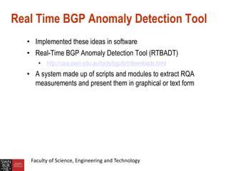 RBADT An RQA Based BGP Anomaly Detection Tool PPT