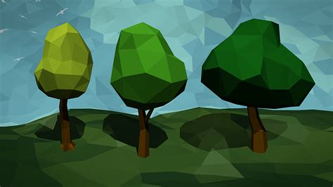 Low Polly Trees CG Cookie