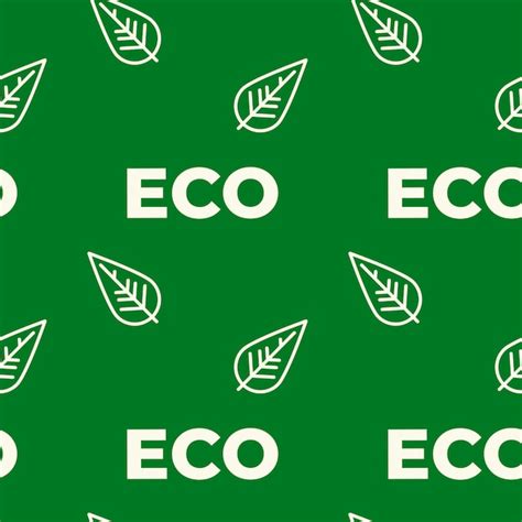 Premium Vector Green Eco Friendly Seamless Pattern