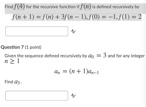 solved find f 4 for the recursive function if f n is