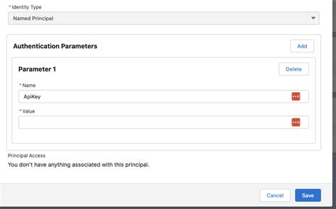 Apex External Credentials Principal Not Allowing Multiple