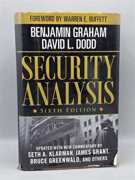 Security Analysis 6th Edition By Benjamin Graham And David Dodd Hc 2009