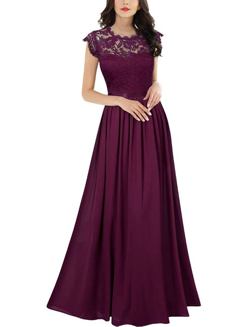 Miusol Womens Formal Floral Lace Evening Party Maxi Dress