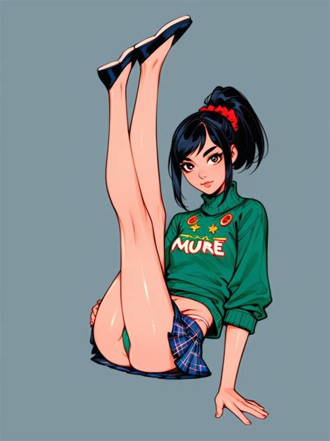 Tore Open Green Sweater Extra Large Head Ponytail Hairstyle AI Porn