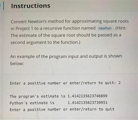Solved Instructions Convert Newtons Method For