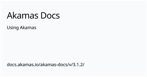 Using Akamas Akamas Docs