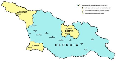 South Ossetia Map Guide Of The World