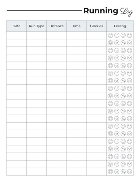 Premium Vector Running Log Training Diary Running Tracker