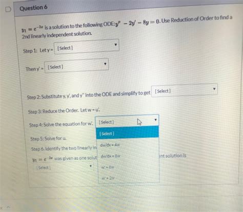 Solved Question A Is A Solution To The Following ODE Chegg Com