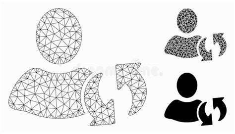 Refresh Vector Mesh Carcass Model And Triangle Mosaic Icon Stock Vector Illustration Of Grid